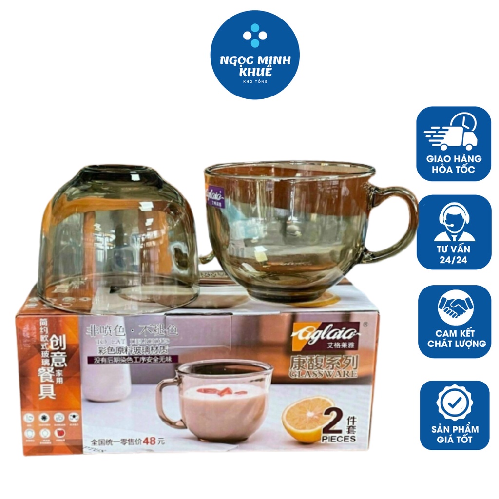 Hộp 2 Ly Cốc Thủy Tinh Hổ Phách Có Quai 480ml Cao Cấp Chịu Nhiệt Tốt | Shopee Việt Nam