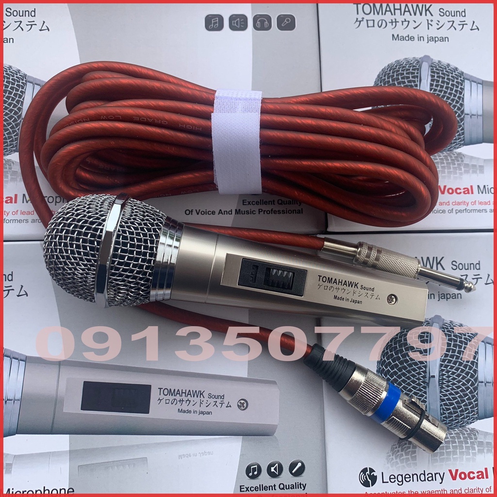 Micro karaoke có dây TOMAHAWK thương hiệu Nhật Bản, mic hát nhẹ tiếng, trong dùng cho dàn ...