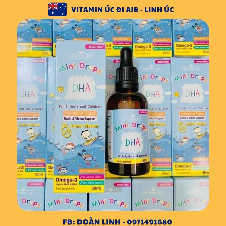 DHA Drops Natures Aid Anh 50ml, Hàng Chuẩn Anh, DHA Drops, Bổ sung DHA ...