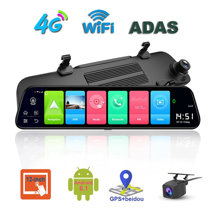 Camera hành trình Smartcam A86 Androi 4G màn hình gương- Wifi-Gps ...