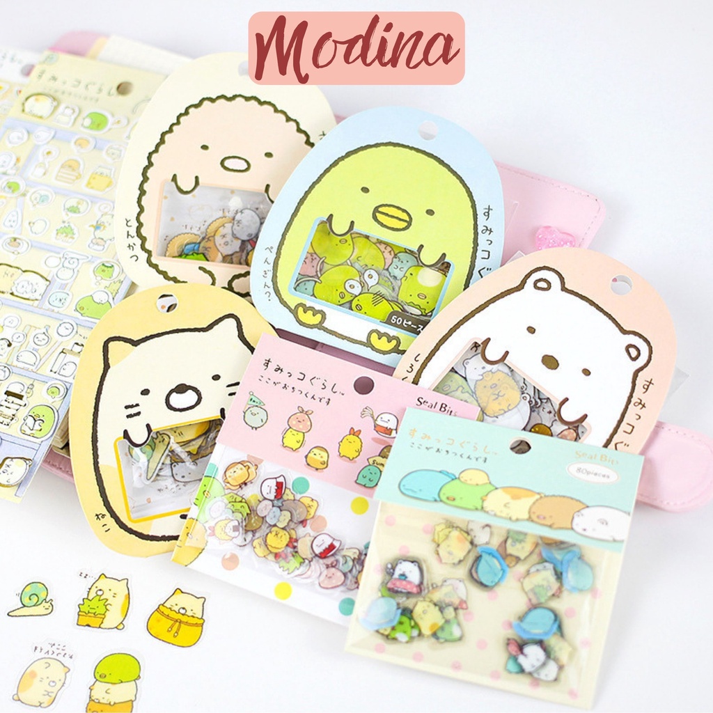 Set 40 miếng sticker hình thú mini trang trí sổ tay điện thoại laptop ...