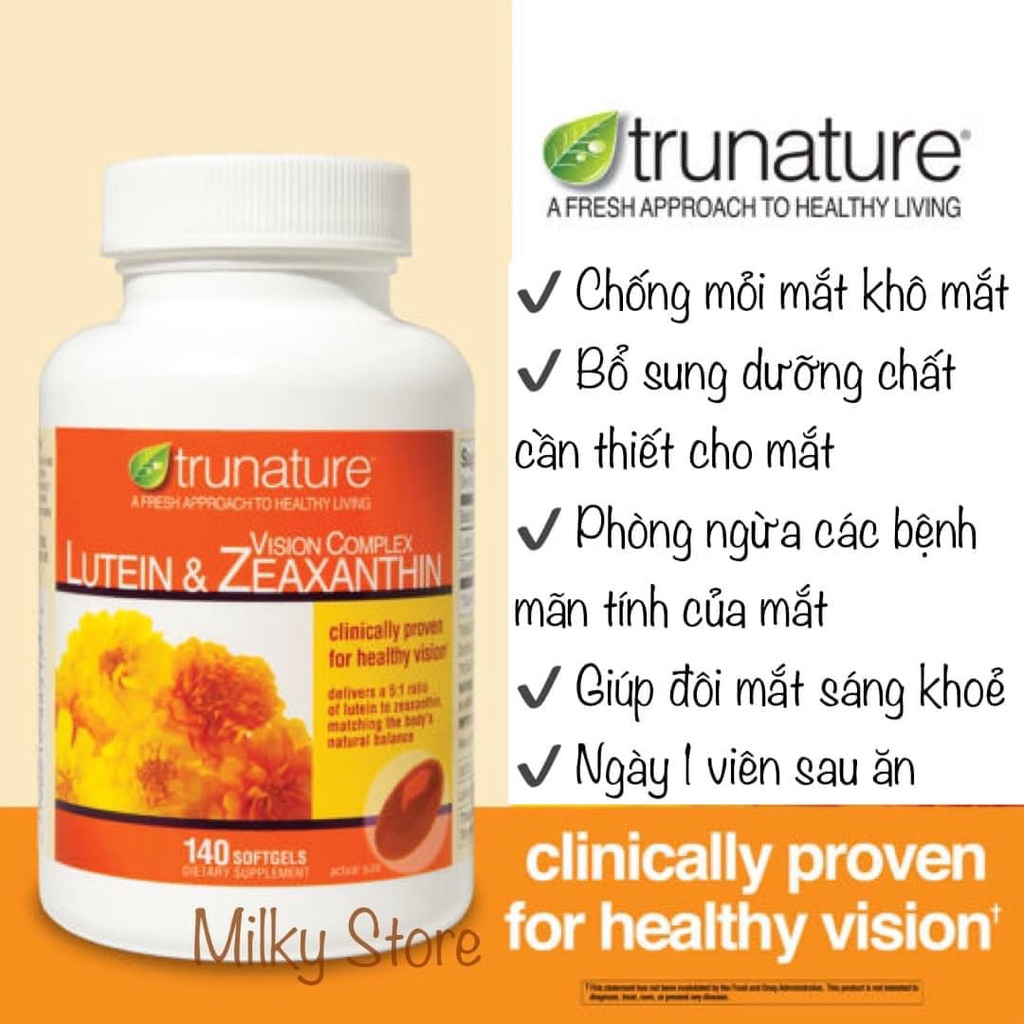 Viên Uống Bổ Mắt Lutein TRUNATURE Mỹ - 140 viên | Shopee Việt Nam