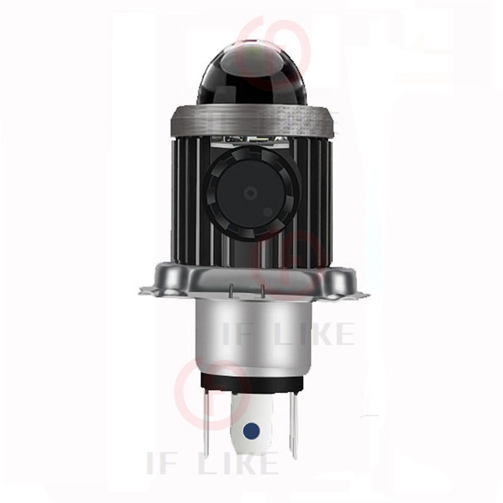 Đèn pha LED H4 H6 BA20d AC DC12V-80V 8000LM hai màu trắng và vàng siêu sáng gắn quạt cho xe máy ...