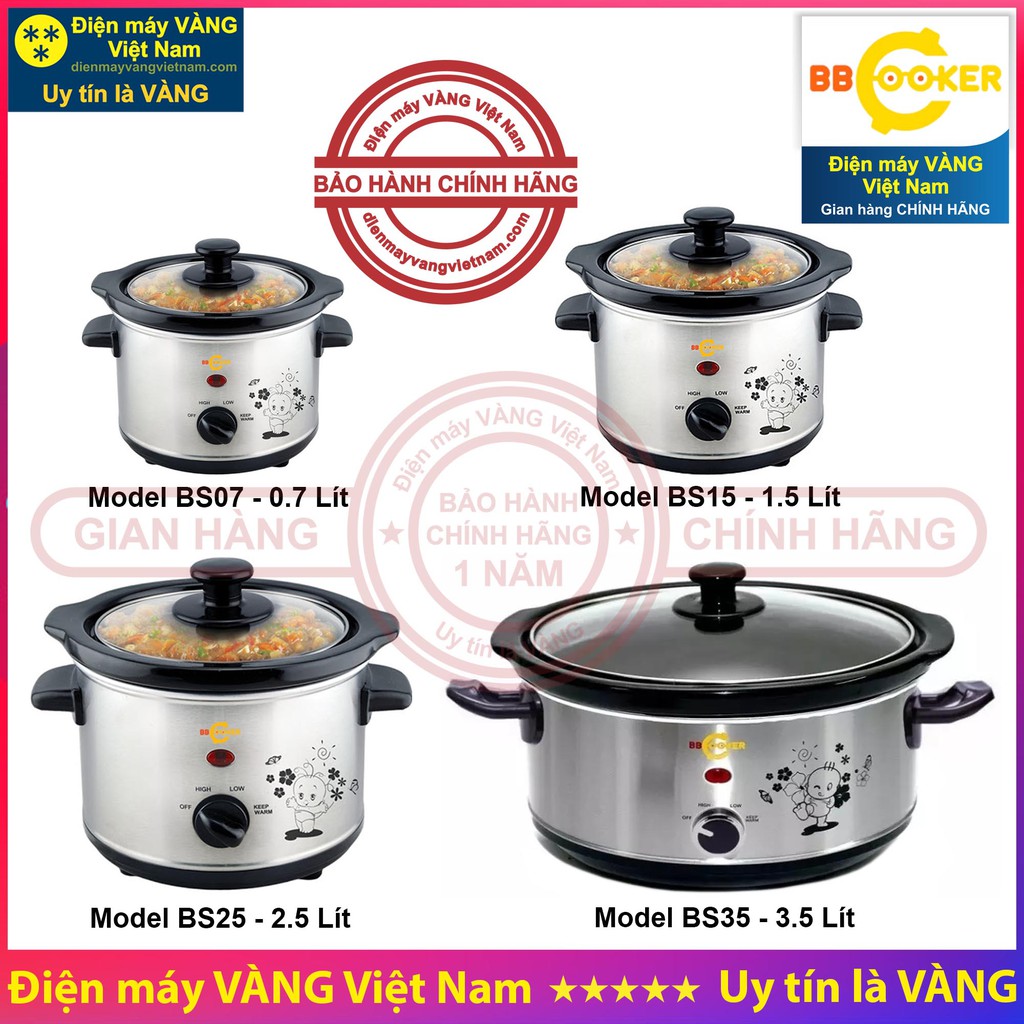 Nồi nấu chậm đa năng BBCooker BS07 BS15 BS25 BS35 DS15 DS25 - Linh kiện nồi BBCooker (Hàng chính ...
