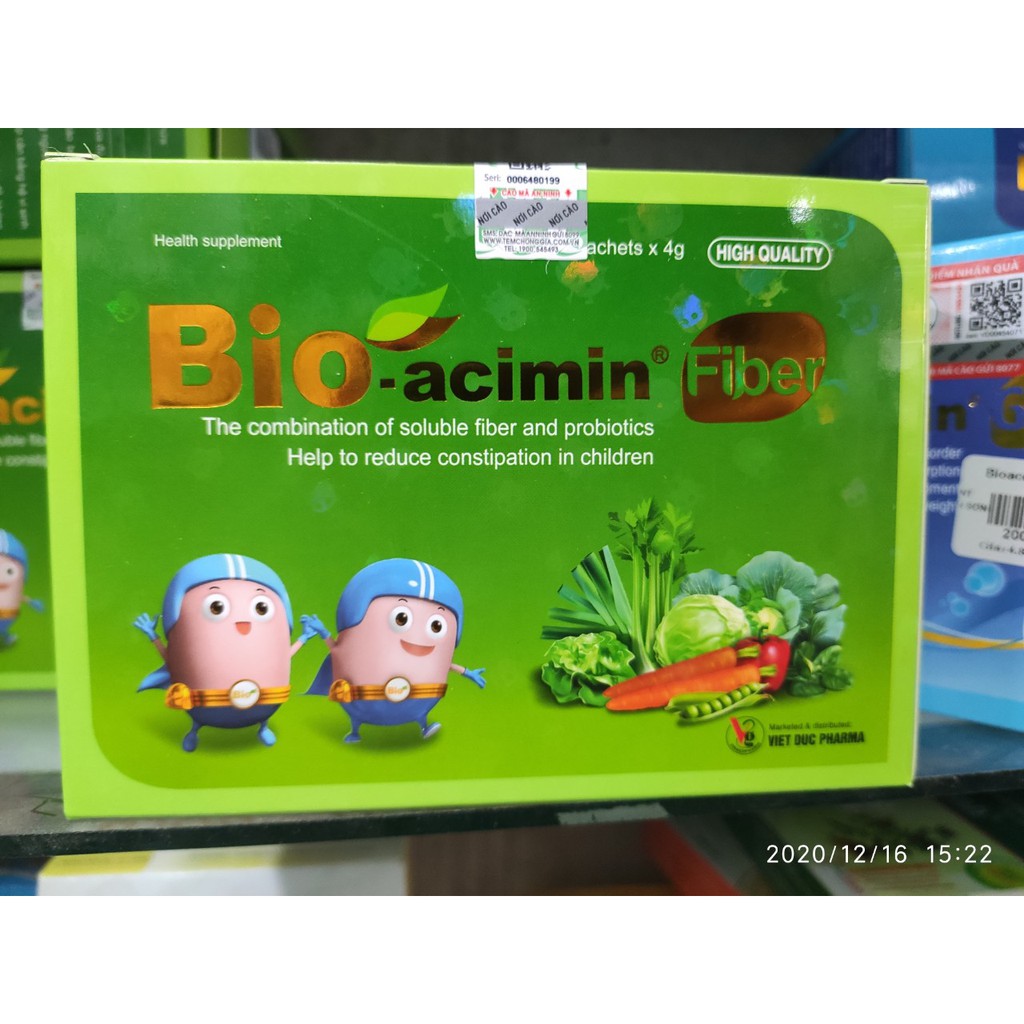 Bio-Acimin Fiber - Chất xơ, táo bón, men vi sinh - Bioacimin | Shopee Việt Nam
