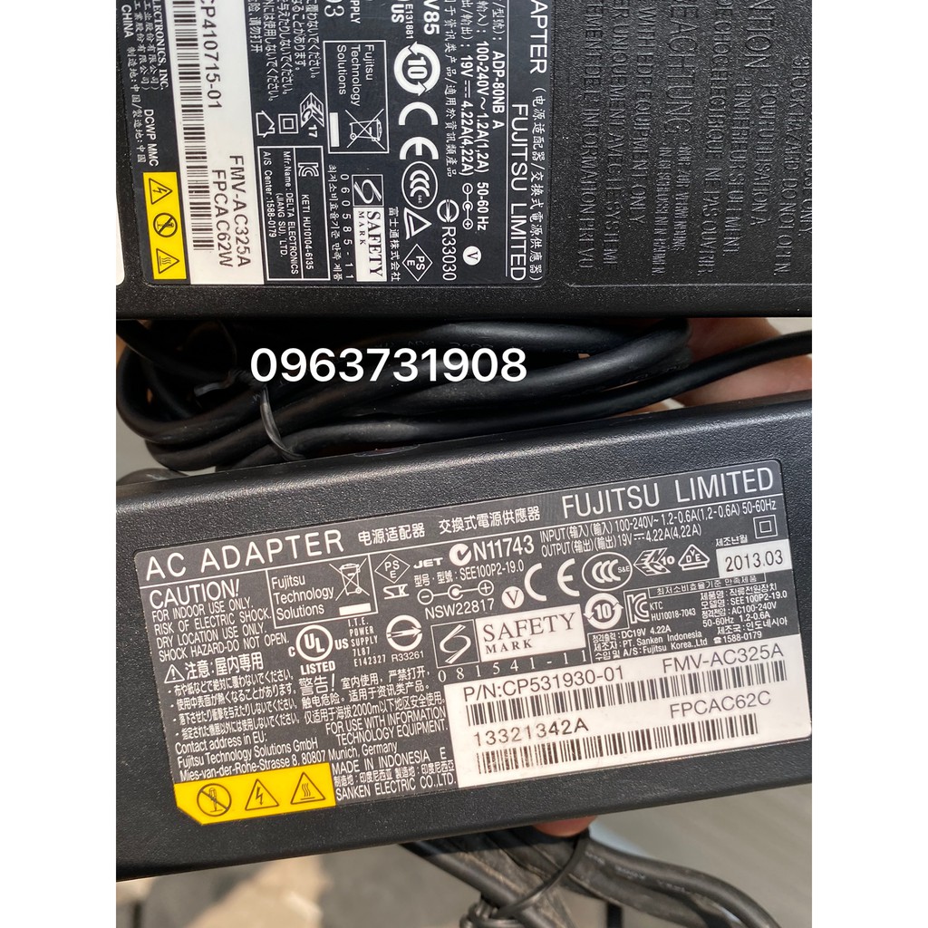 Sạc laptop FUJITSU LIMITED 19V-4.22A chính hãng FUJITSU | Shopee Việt Nam