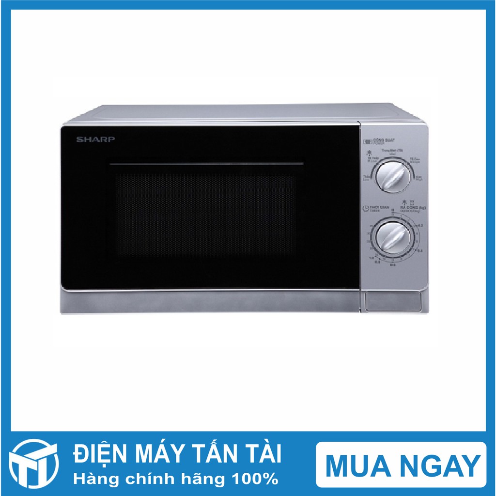 Lò Vi Sóng Sharp R-202VN-S , Dung tích 20 Lít, Công suất 800W, Ba chức năng nấu, hâm và rã đông ...