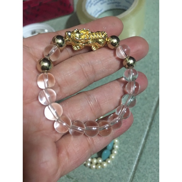 Vòng tay đá Trắng TA 6 li phối charm si tuyển Nhật | Shopee Việt Nam