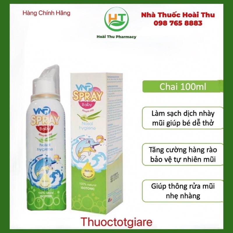 VNP Spray Baby Khuynh Diệp - Xịt muối biển + Tinh dầu khuynh diệp ...