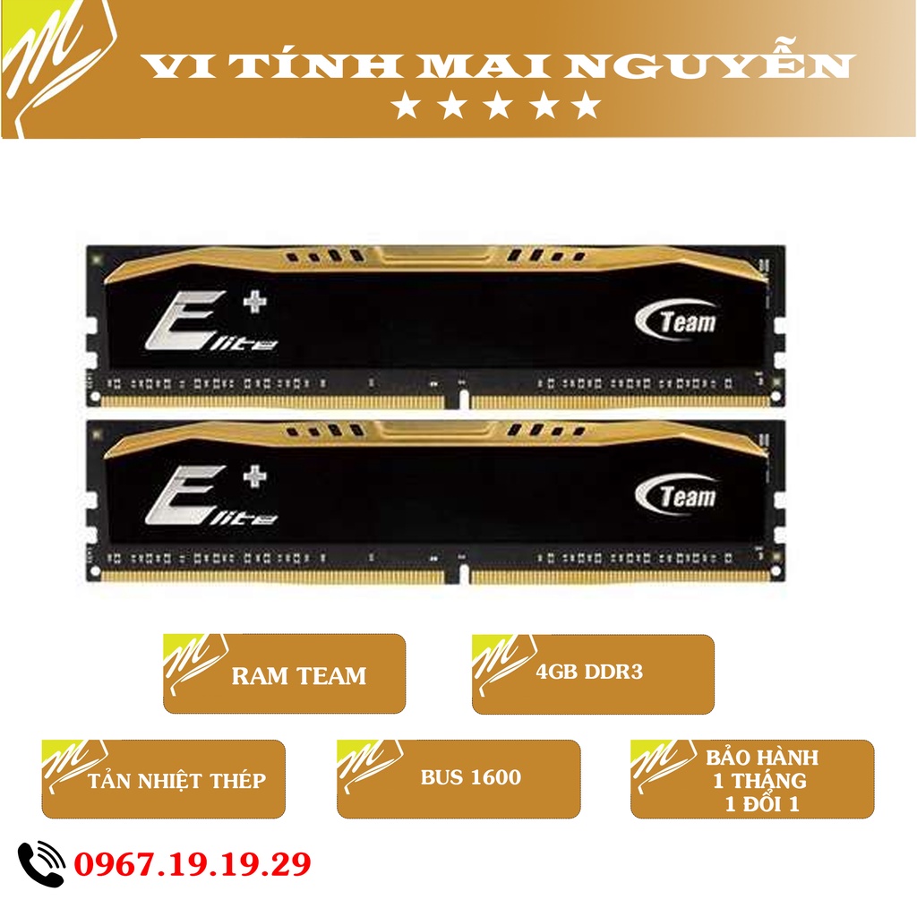 Ram Team Elite 4G DDR3 Bus 1600 chính hãng, có tản nhiệt . Hàng 2nd ...