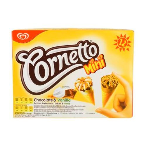 Kem Walls Mini Cornetto Chocolate&Vani Hộp 108g (6 câyx18g) | Shopee ...