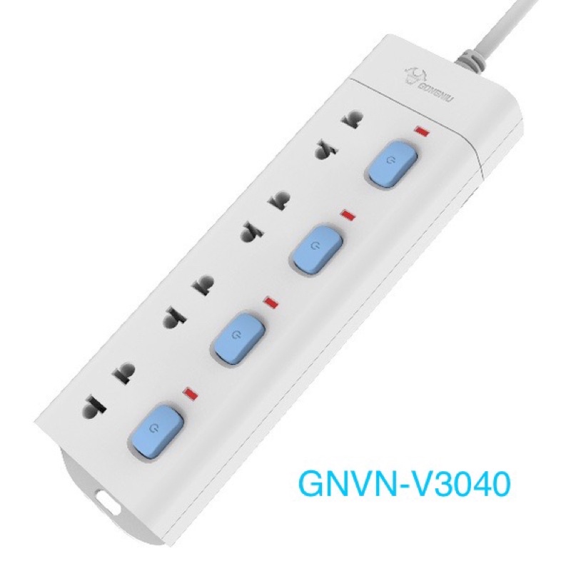 5. Ổ cắm điện GONGNIU 4lỗ 4 công tắc GNVN-V3040 (3mét / 5mét) | Shopee Việt Nam