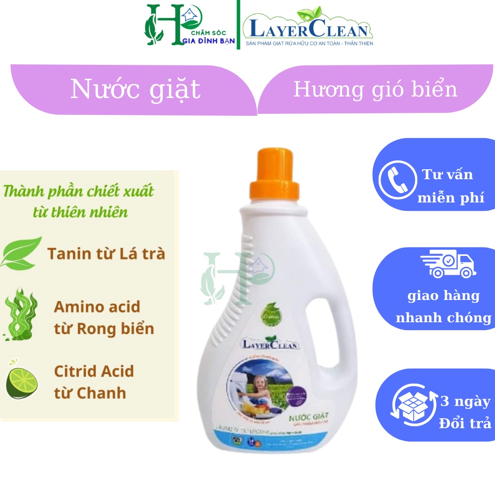 Nước giặt hữu cơ Layer Clean hương Gió Biển can 2 lít - can 5 lít ...