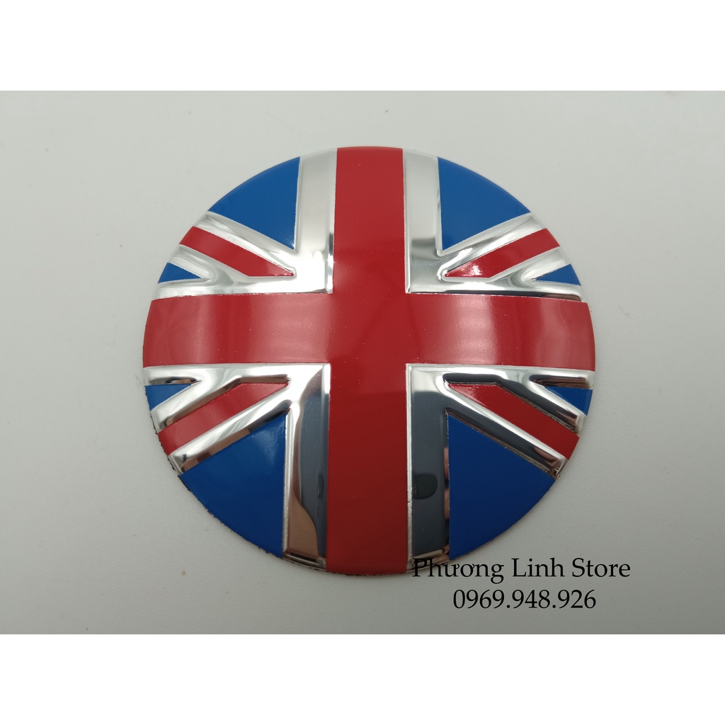 Tem nhôm dán xe oto sticker cờ các nước tem cờ Anh English tròn đường ...