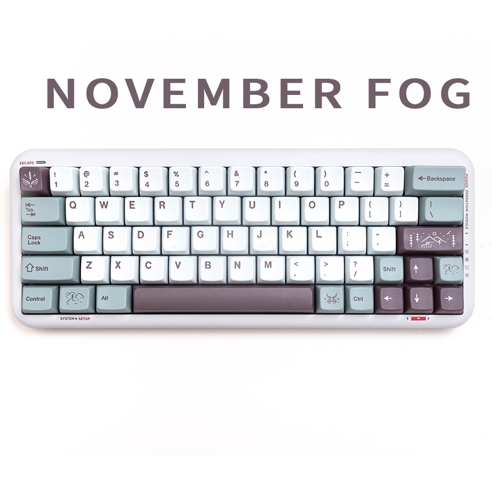 GMK November Fog keycaps MDA profile Dye-Sublimation PBT keycap 143keys ...