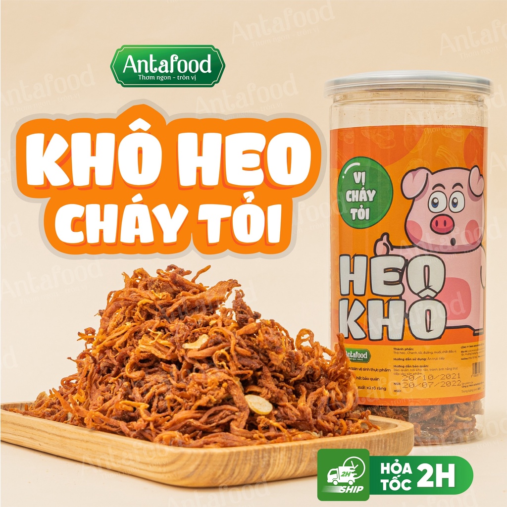 Khô heo cháy tỏi lọ 250g ANTAMAX, ăn vặt ngon và sạch mỗi ngày ...