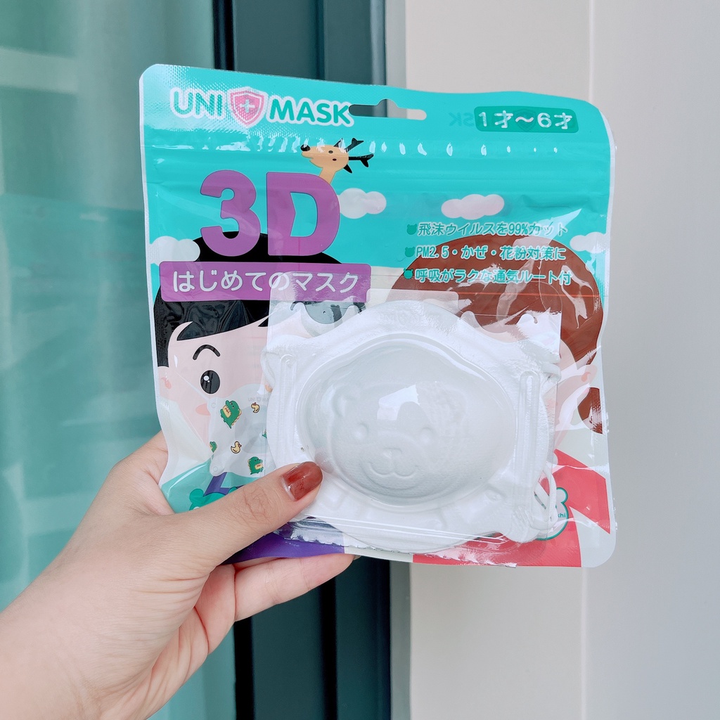 Khẩu trang cho bé Uni Mask hình gấu - Khẩu trang 3d hình gấu cho trẻ em ...