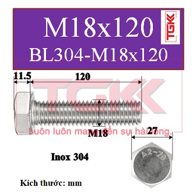 Bulong inox 304 M18 (120-200mm) | Shopee Việt Nam