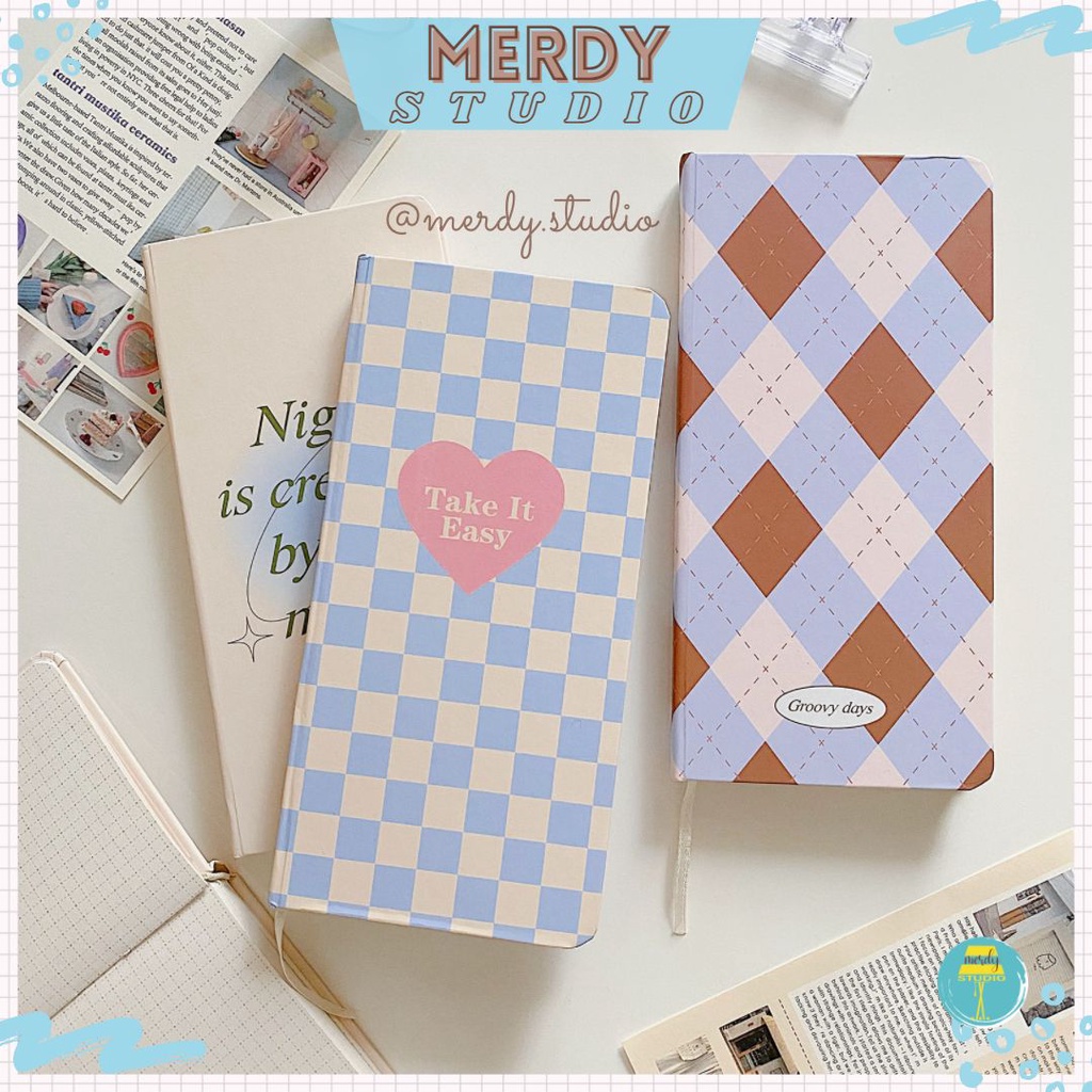 Slim Notebook - Sổ tay bìa cứng trendy 160 trang giấy grid ô vuông dày ...