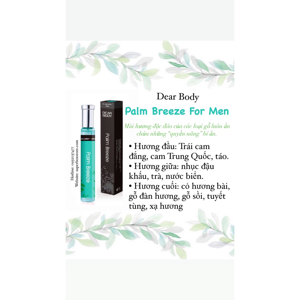 NƯỚC HOA DEAR BODY - EAU DE PARFUME 30ml - DÀNH CHO NAM Dearbody UK ...