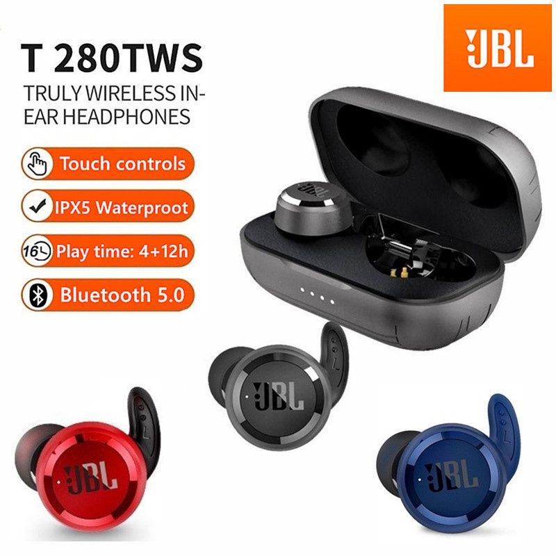 JBL Tai Nghe Bluetooth 5.0 TWS T280 Chống Thấm Nước Có Điều Khiển Cảm ...