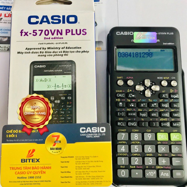 Máy tính CASIO fx-570VN Plus – Hàng Chính Hãng - Bảo Hành 7 năm bằng QR ...