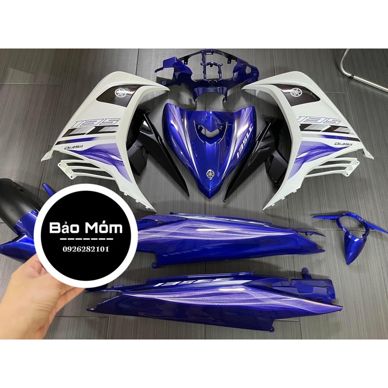 Dàn áo Exciter 135 trắng xanh chính hãng mẫu tem Lc 135 | Shopee Việt Nam