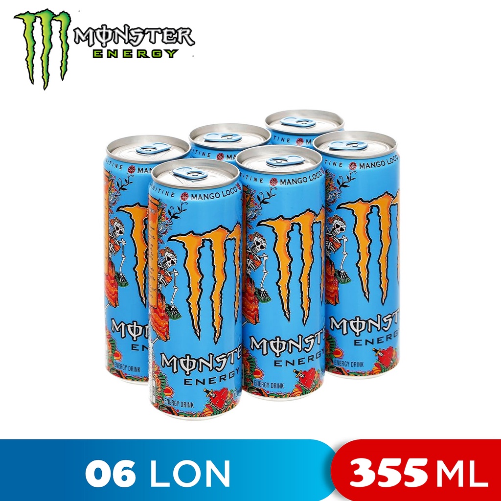 LỐC 6 LON NƯỚC TĂNG LỰC VỊ XOÀI MANGO LOCO MONSTER ENERGY 355ML ...