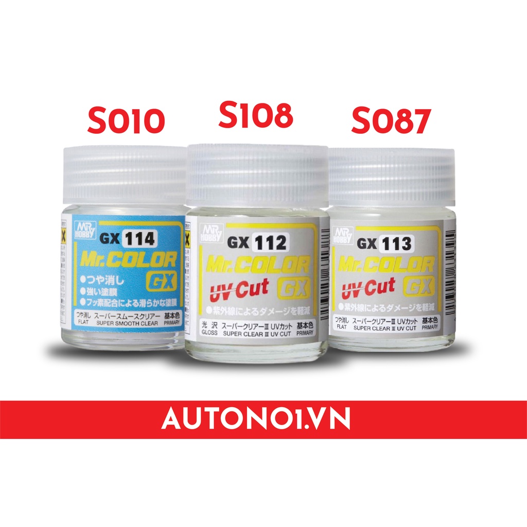 Sơn mô hình phủ bóng - mờ siêu mịn Lacquer 18ml GX112 - GX113 - GX114 Mr.hobby – Mr.Color ...
