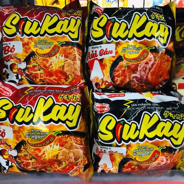 Thùng 24 gói mì siukay vị bò/Hải sản 128g | Shopee Việt Nam