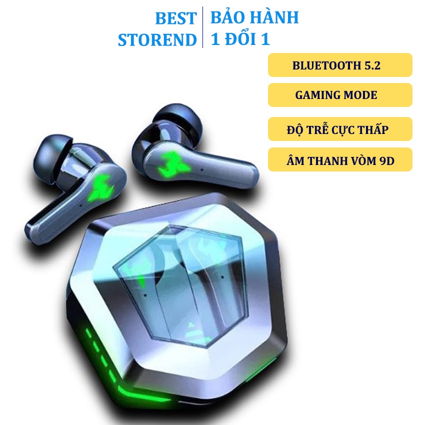 Tai nghe bluetooth 5.2 gaming N35 TWS tai phone pin trâu thể thao nhét ...