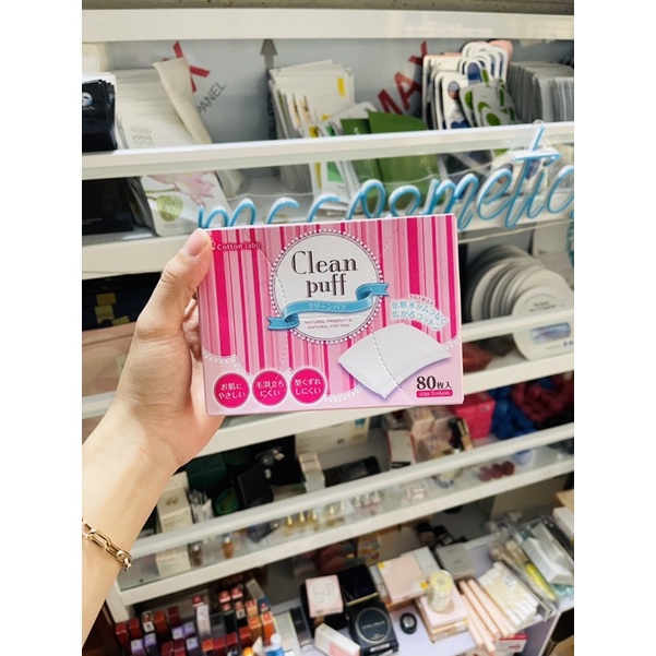 Bông tẩy trang Clean Puff Nhật Bản (hộp 80 miếng) | Shopee Việt Nam