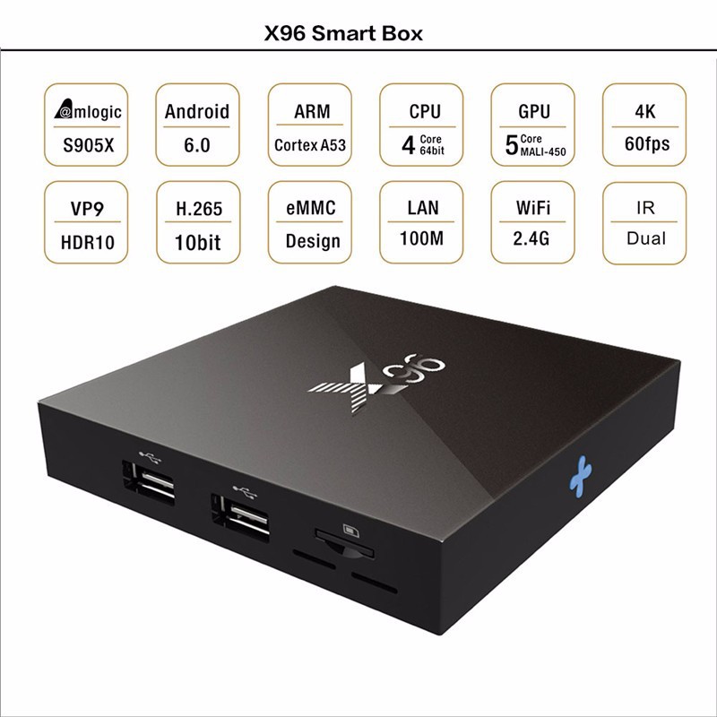 TIVI BOX ANDROID 6.0 OTT X96 RAM 2G BỘ NHỚ 16G HD CHUẨN 4K | Shopee Việt Nam