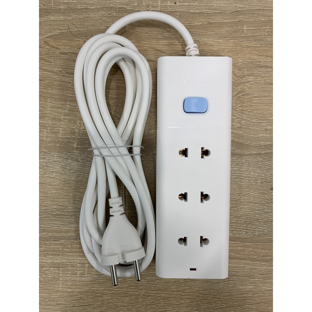 Ổ Cắm Điện Gongniu 3 Công tắc 2 chấu 1 công tắc- Dây Dài 3m hoặc 5m 2500W/10A (V1060) - Điện gia ...