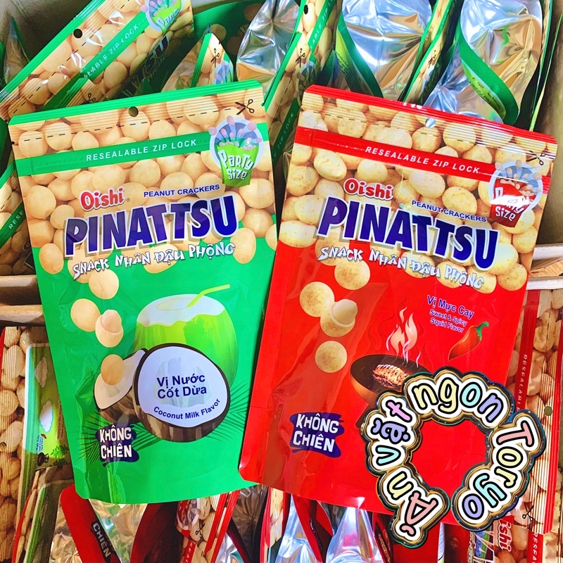 Snack nhân đậu phộng Oishi Pinattsu không chiên (gói 85g) | Shopee Việt Nam