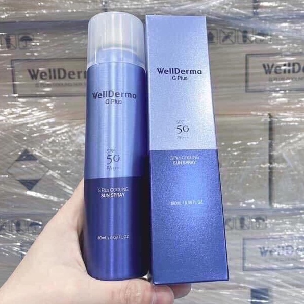 Xịt Chống Nắng Wellderma G Plus Cooling Sun Spray SPF 50Pa++++ | Shopee ...
