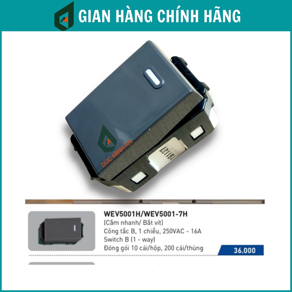 Công Tắc Màu Đen Panasonic - Công Tắc 1 Chiều WEV5001-7H Chính Hãng ...