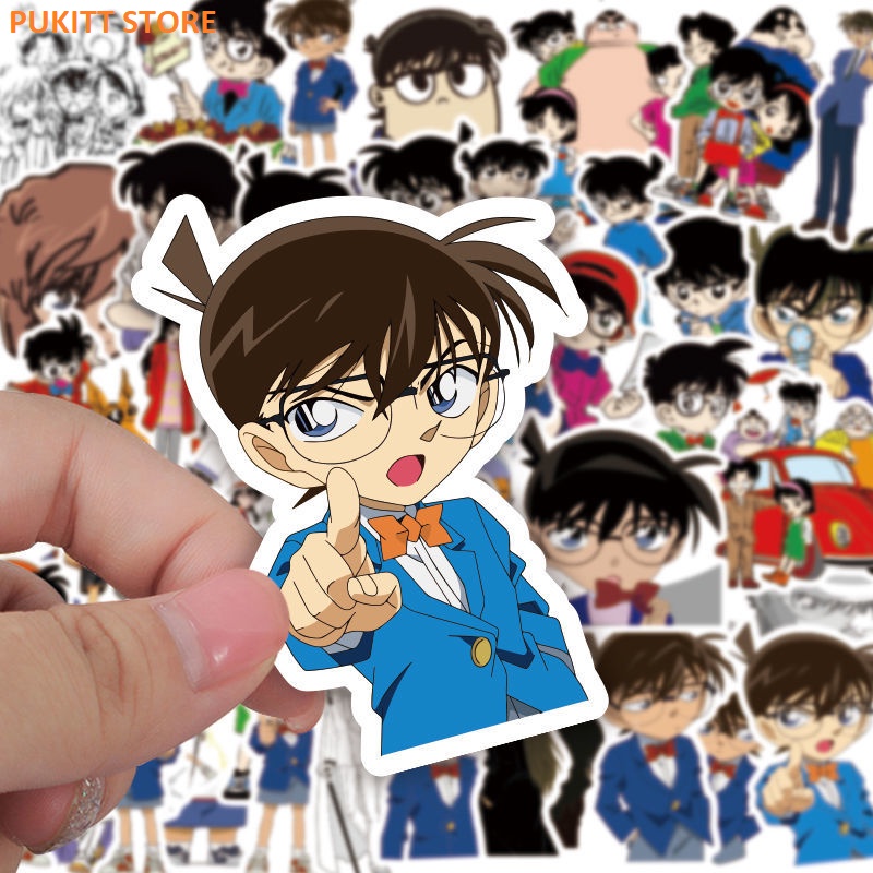 Bộ 50 Sticker Conan - Miếng dán decal chống nước hình dán Conan Kaito ...