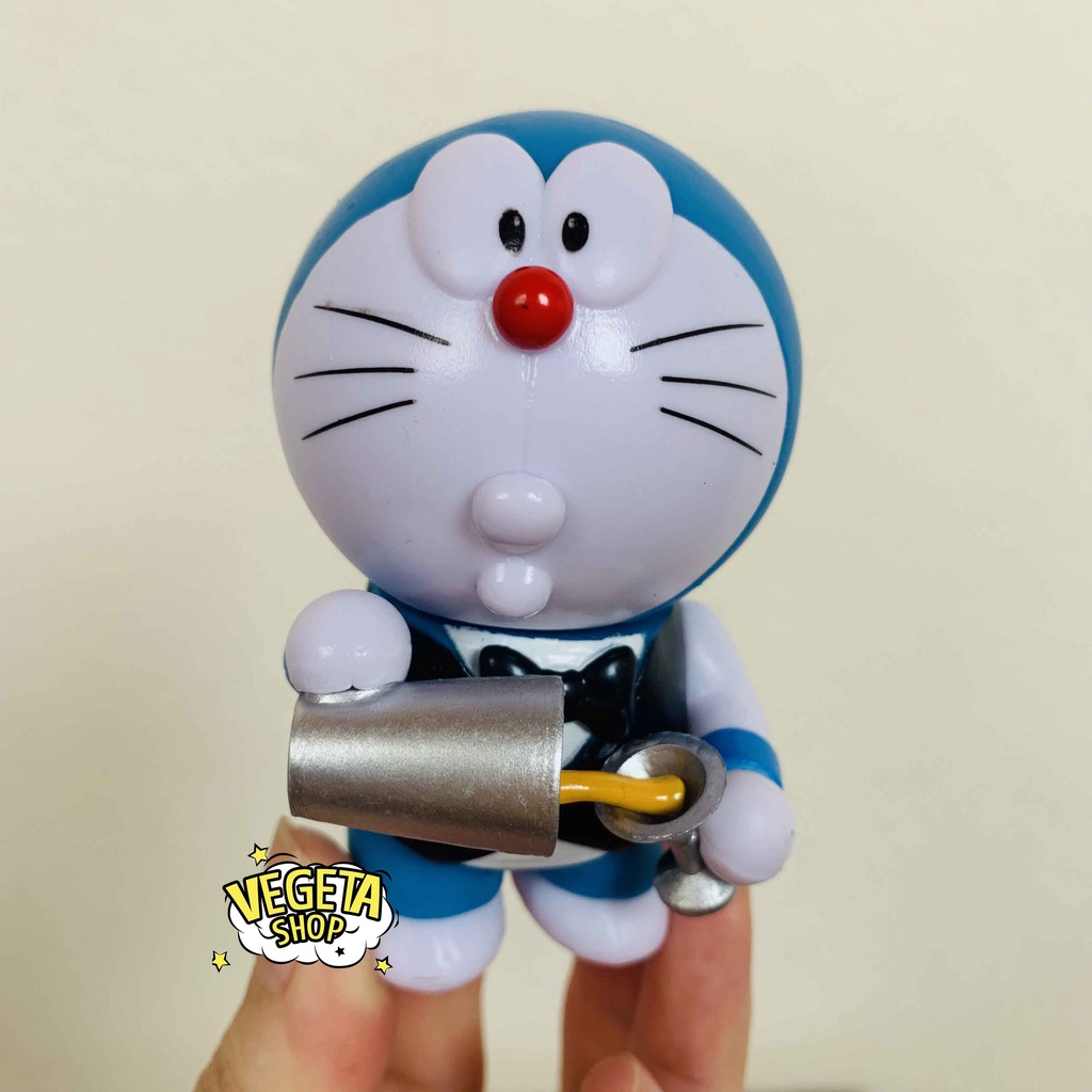 Mô hình Doraemon - 6 tư thế Doremon phù thủy cưỡi chổi đầu bếp nấu ăn pha chế tập tạ thể hình ...