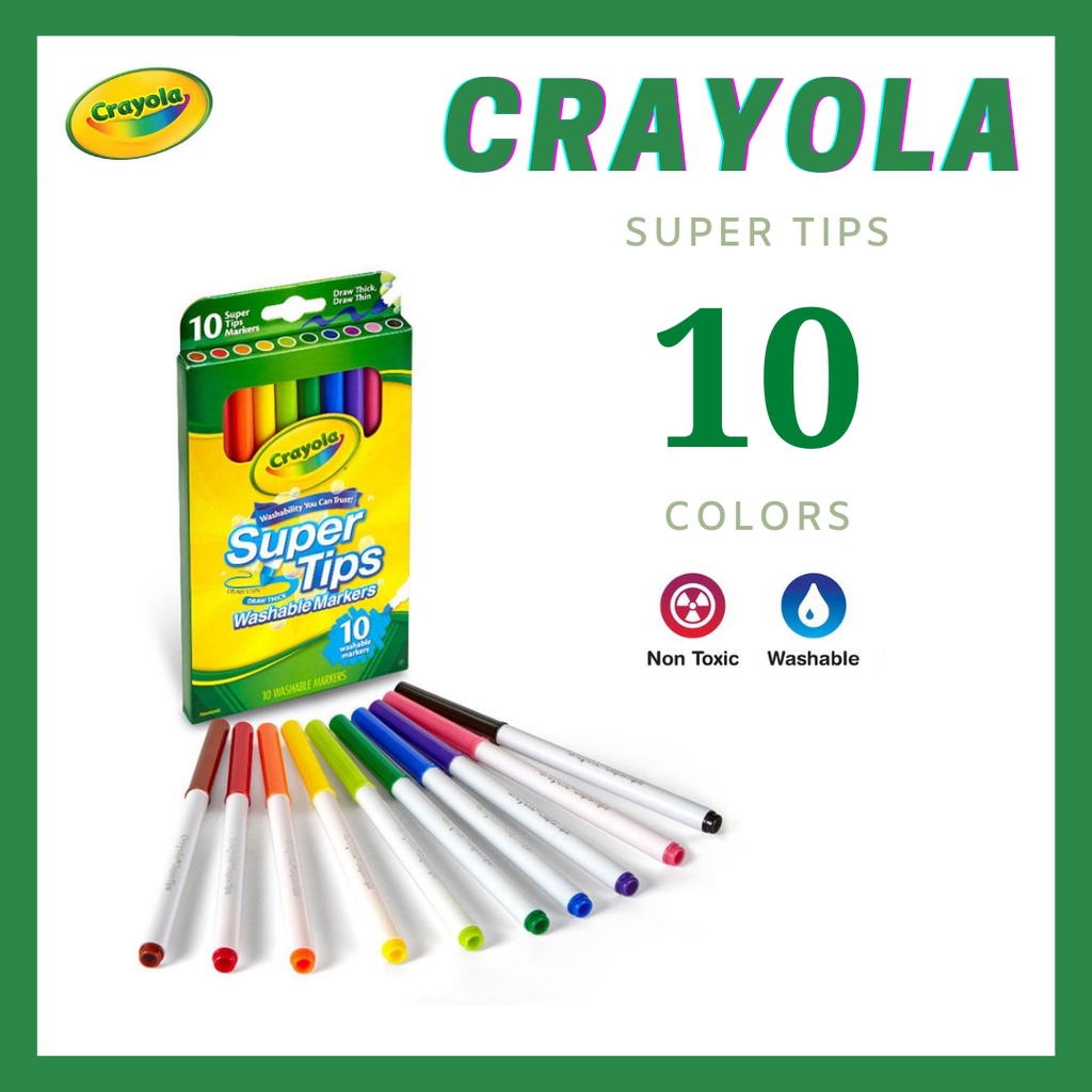 Bộ 10 Bút Crayola SuperTips Viết Calligraphy - Hàng Chính Hãng | Shopee ...