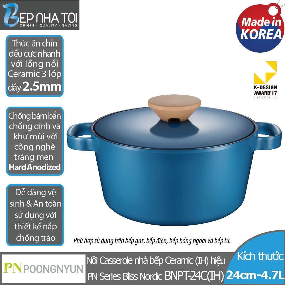 Nồi casserole Ceramic hiệu PN BNPT-24C(IH) [24cm – 4.7L] - Hàng chính hãng | Shopee Việt Nam