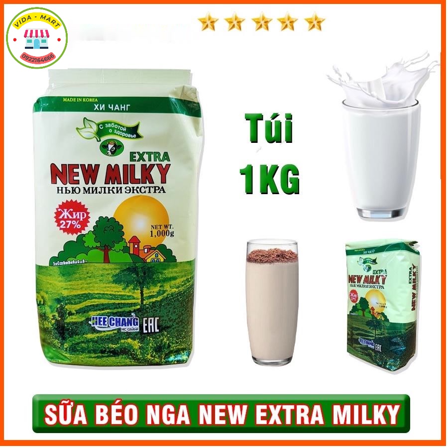 Sữa Béo Nga New Extra Milky Gói 1Kg. Date Luôn Mới Toàn Quốc [ Ship Hỏa Tốc HN ] Chứa Nhiều Chất ...