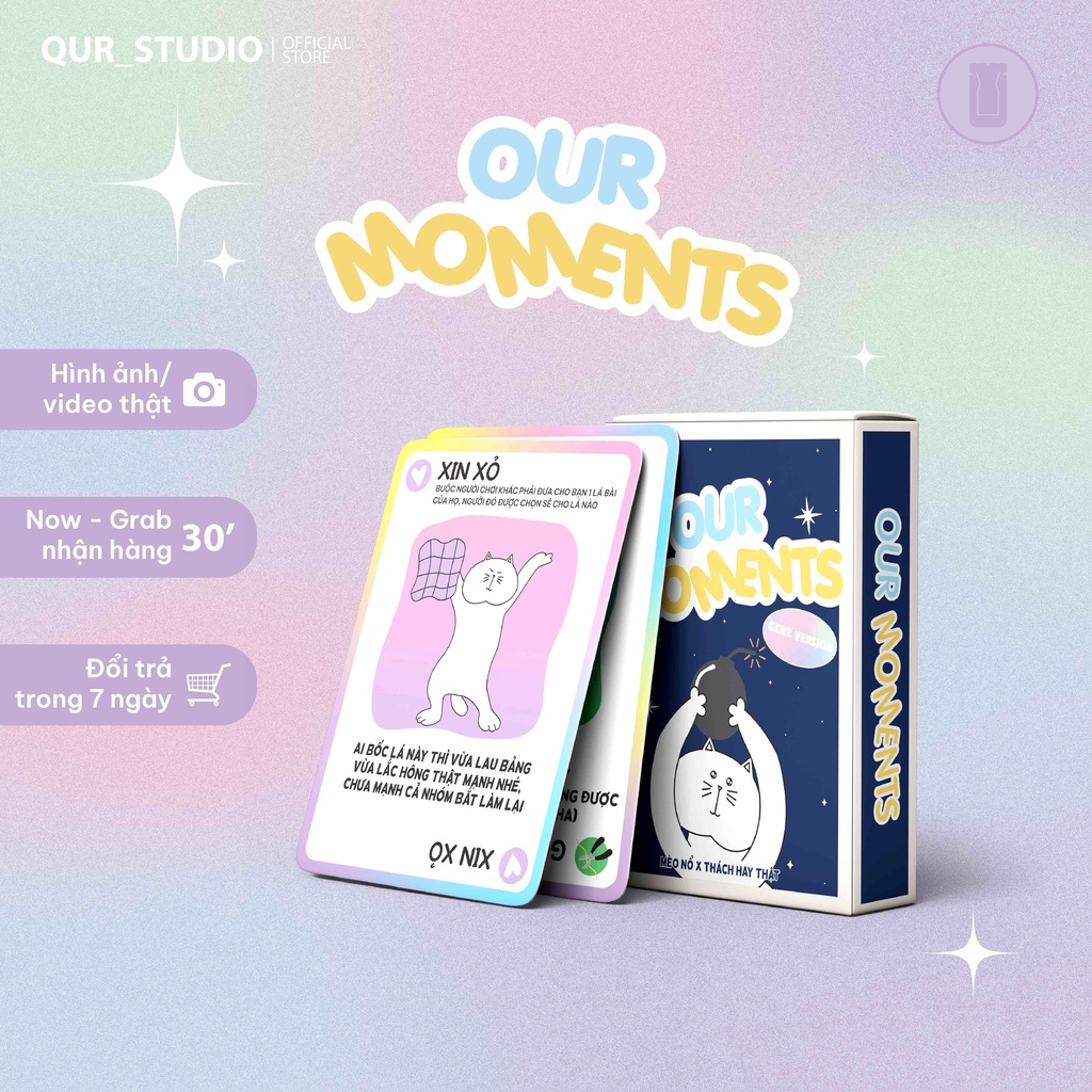 Bộ Bài Mèo Nổ Our Moments– Boardgame Thách Hay Thật QUR STUDIO | Shopee Việt Nam