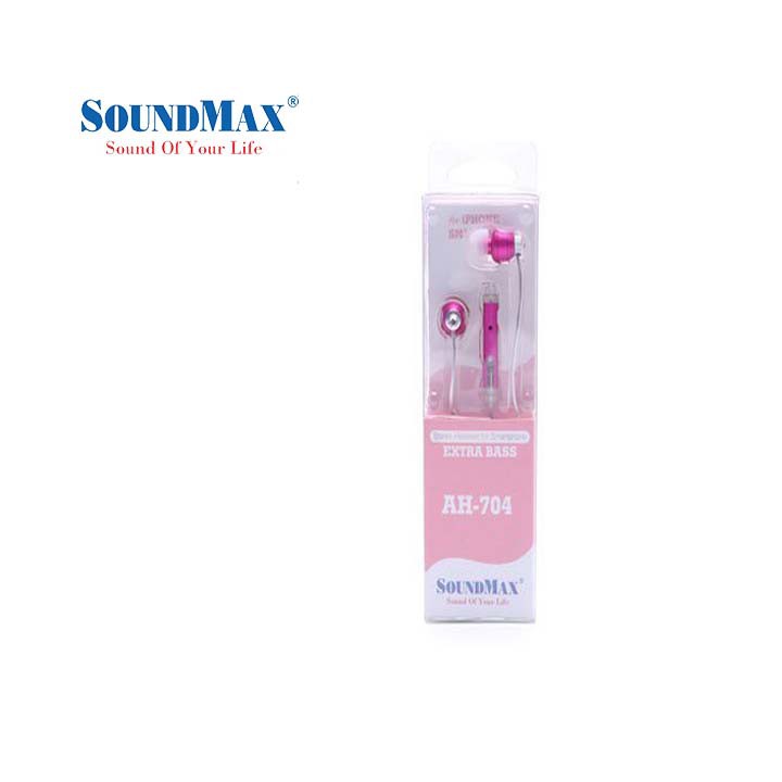 Tai nghe điện thoại có mic SoundMax AH704 (hồng) - Hàng Chính Hãng ...