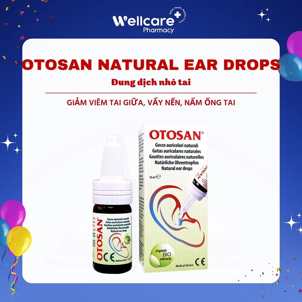Otosan Natural Ear Drops dung dịch nhỏ tai lọ 10ml giảm viêm tai giữa ...