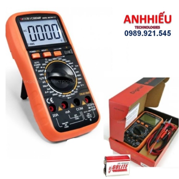 VICTOR VC-9805A+ đồng hồ vạn năng điện tử Victor VC 9805A+ đo cuộn cảm, tụ điện,nhiệt độ Victor ...