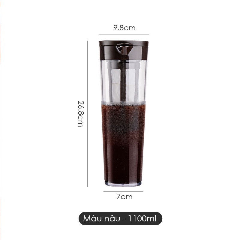 Bình pha cold brew 1100ml(cà phê ủ lạnh )Bình pha trà ABS Vòng đệm ...