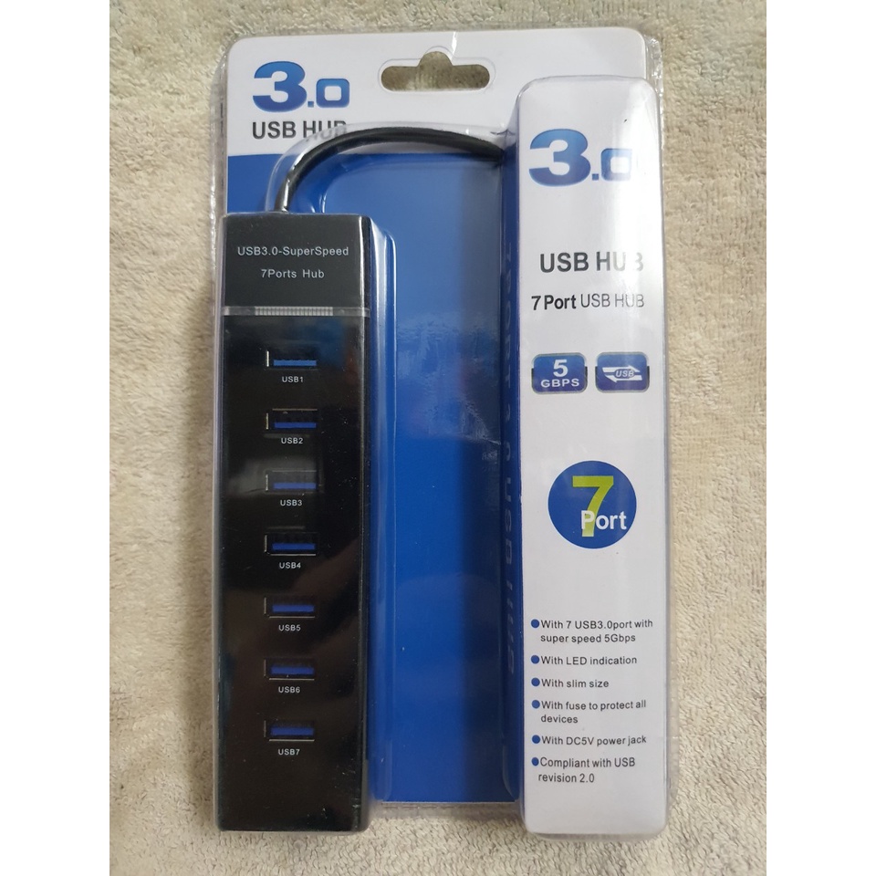 Hub chia 7 cổng USB, usb Hub tốc độ 3.0 - thiết bị chia ổ usb từ 1 cổng ...
