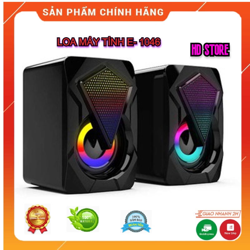 Bộ Loa Máy Tính Để Bàn E-1046 Mini 2.0 Led Đổi Màu Siêu Đáng Yêu, Máy ...