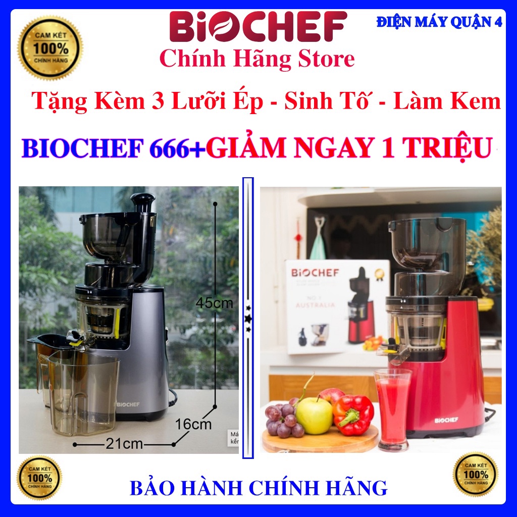 Máy ép trái cây chậm BIOCHEF 666 và Hurom H310A-CL , Bảo hành chính ...